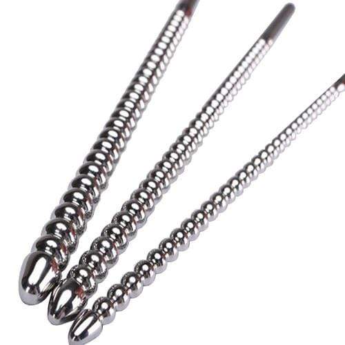 Beaded And Solid Urethral Sound Chastity Cage Co